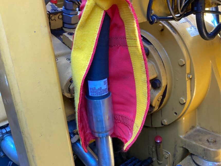 Customised Hydraulic Hose Burst Sleeving protecting Maintainers