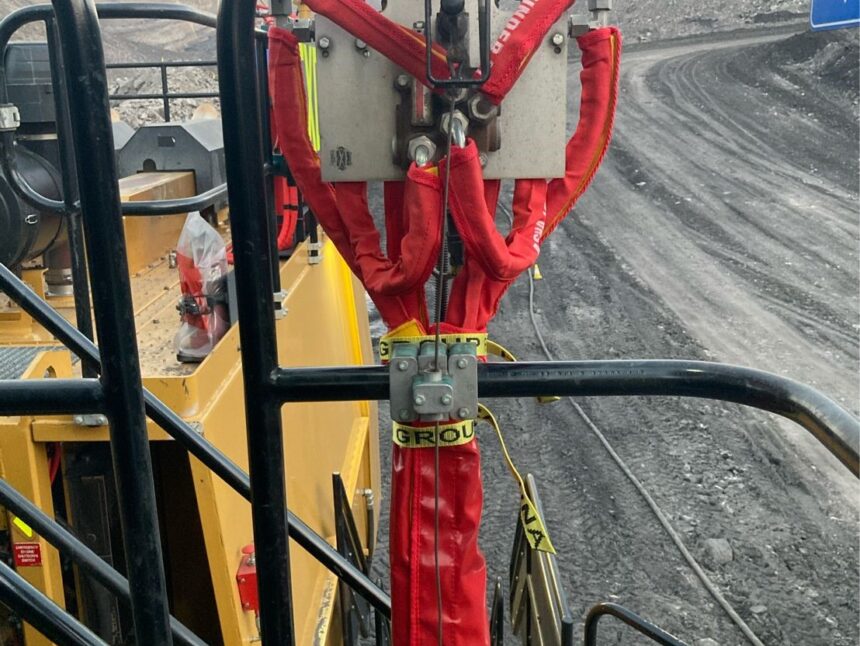 Customised Hydraulic Hose Burst Sleeving protecting Maintainers
